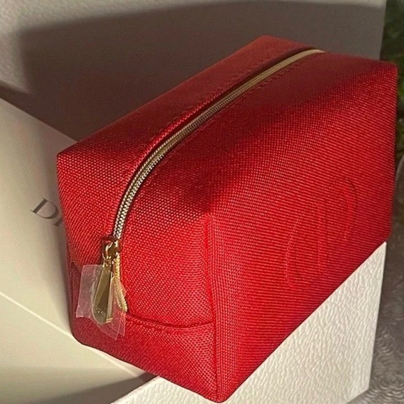Dior | Accessories | Dior Red Makeup Trousse Pouchcosmetic Bag In Box ...
